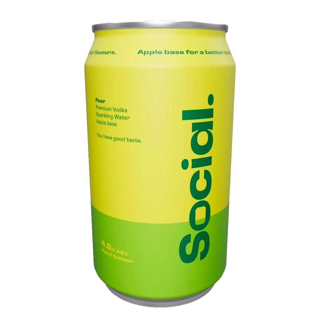 Pear Flavoured Hard Seltzer - Premium Vodka Hard Seltzer - Social ...